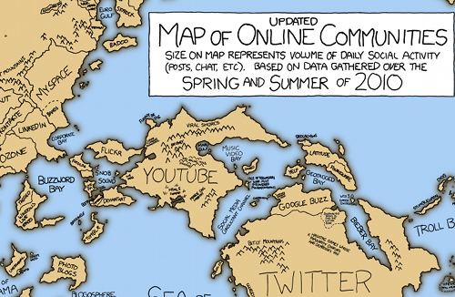El mapa de comunidades en línea de XKCD: versión 2010 | Ornitorrinco ...