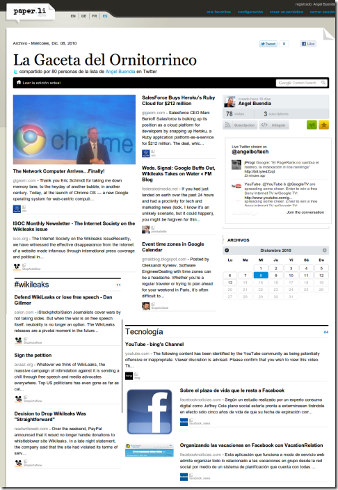 Paper.li – Tu periódico en Internet [Herramientas] | Ornitorrinco Digital